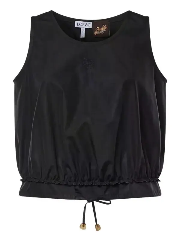 Loewe Anagram Embroidered Drawstring Tank Top - Black