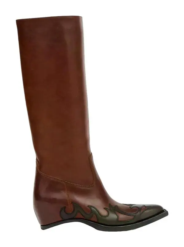 MAISON MARGIELA Panelled Knee-high Boots - Brown