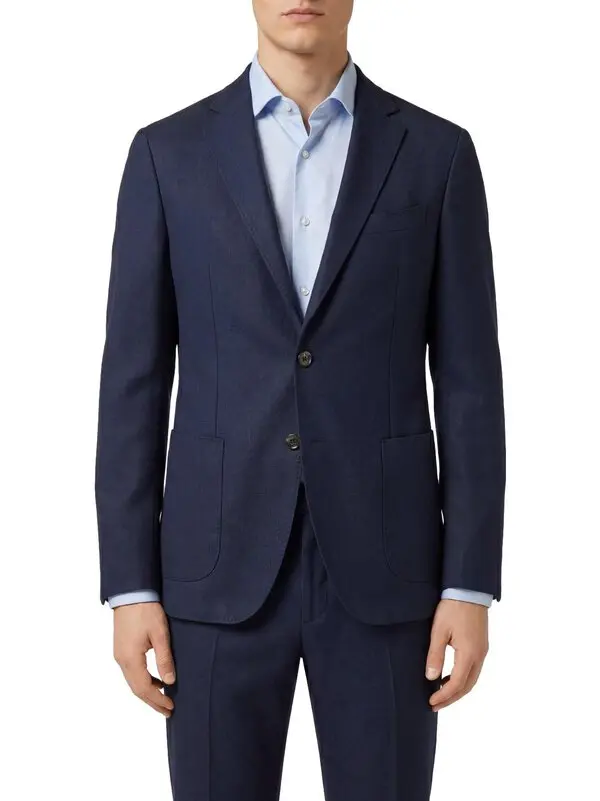 SARTORIO NAPOLI Single-breasted Peak Lapel Blazer In Cashmere And Silk - Blue