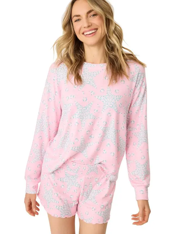 PJ Salvage Written In The Stars" Peachy Jersey Lounge Top - Pink Coral