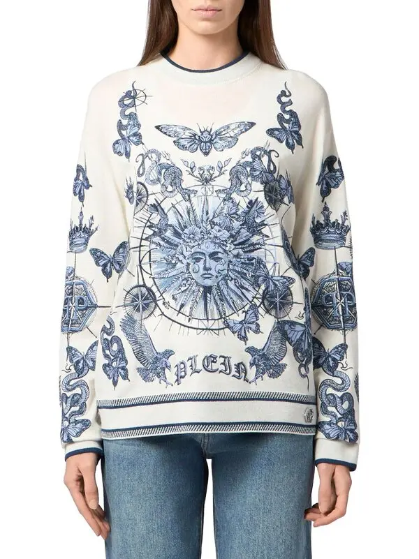 Philipp Plein Printed Pullover - Turquoise