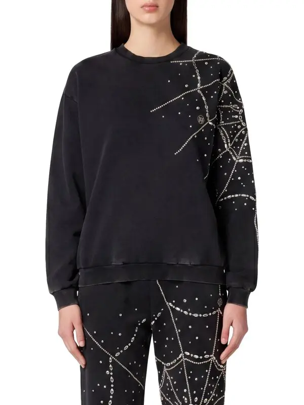 Philipp Plein Embellished Crewneck Sweatshirt - Black