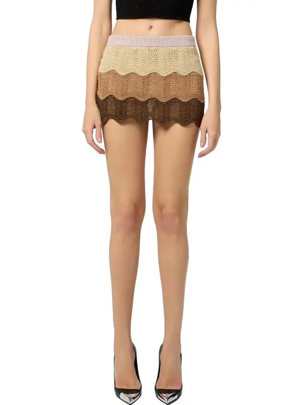 Philipp Plein Chevron Knit Mini Skirt - Fuchsia