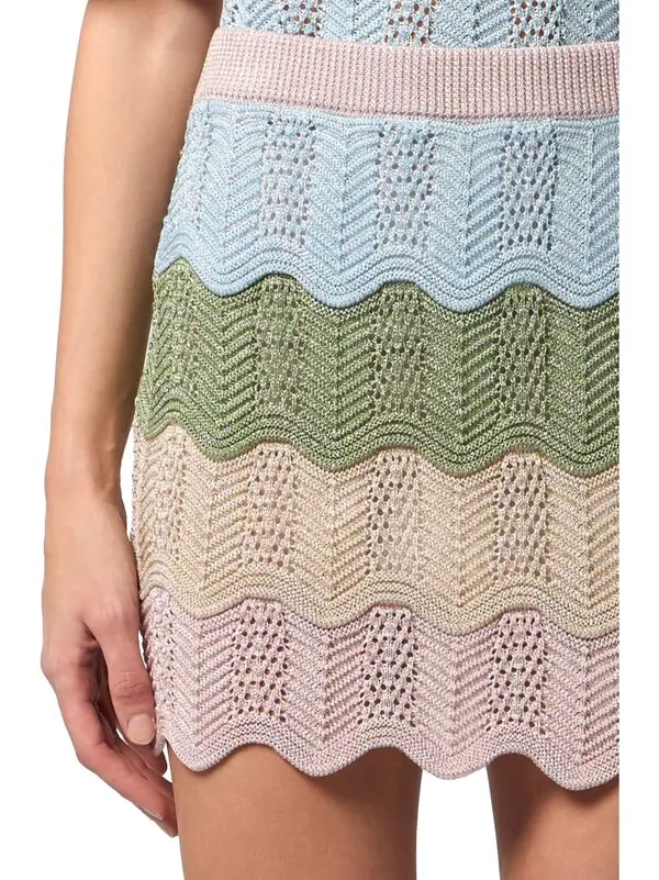 Philipp Plein Chevron Knit Mini Skirt - Multicolor