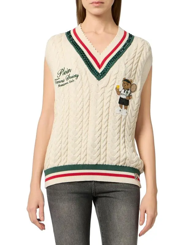 Philipp Plein Tennis Society Vest - White