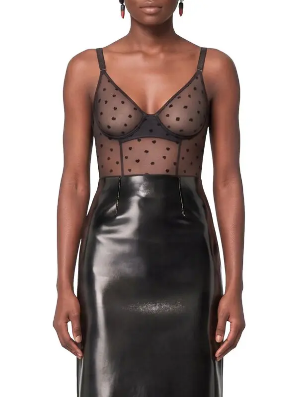 Fiorucci Heart Print Bodysuit - Black