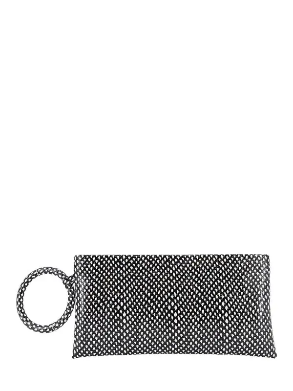 TOM FORD Python-print Calfskin Clutch With Side Handle - Black