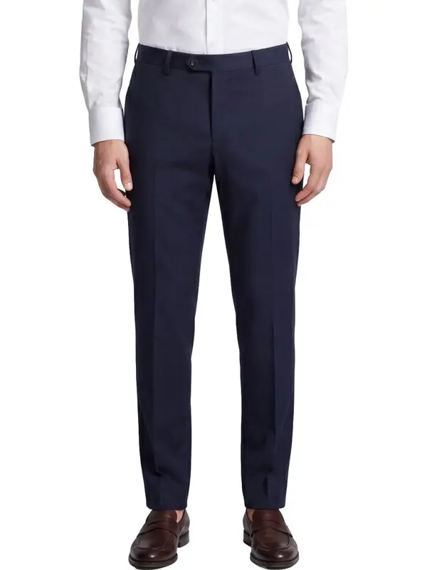 BRIGLIA 1949 Virgin Wool Slim Fit Tailored Trousers - Blue