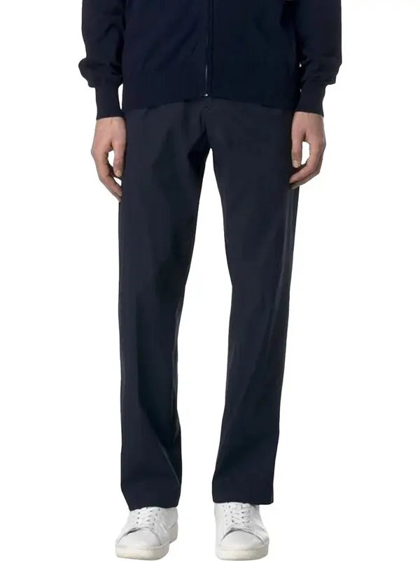 K-WAY Slim Fit Tailored Gabardine Trousers - Blue
