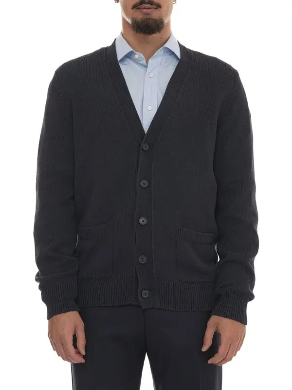 Hugo Cotton Blend Cardigan - Blue