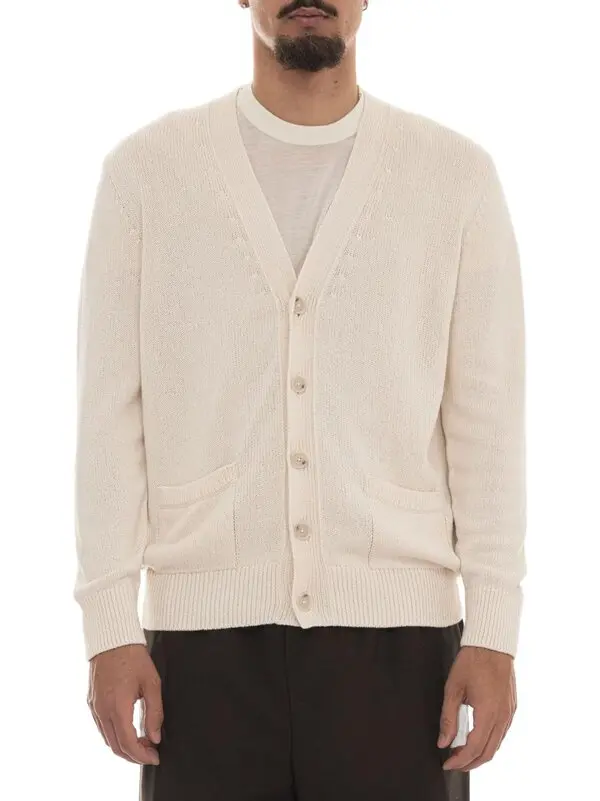 Hugo Cotton Blend Cardigan - Natural