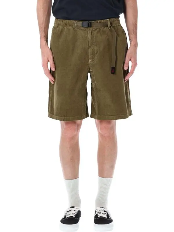 Gramicci Corduroy Shorts With Elasticated Waistband - Green