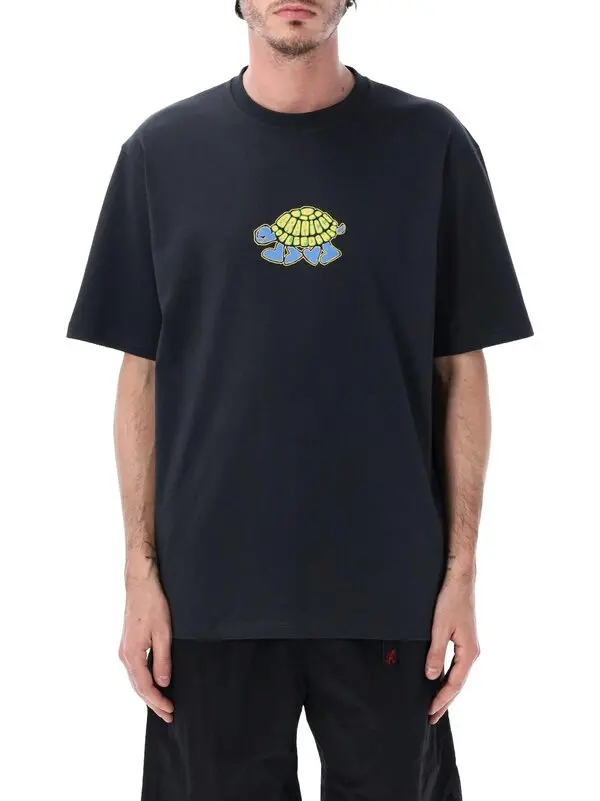 Gramicci Short-sleeved Cotton T-shirt With Wildlife Graphic Print - Black