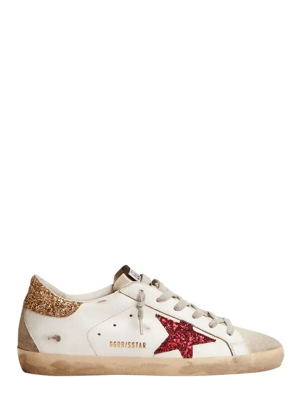 GOLDEN GOOSE Superstar Sneakers With Glitter Embellishments - White