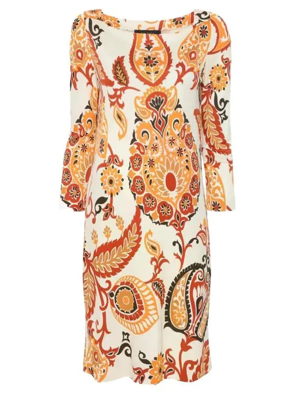 Gucci Paisley Print Dress - Neutrals