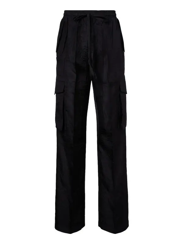 Phoebe Philo Silk Cargo Pants - Black