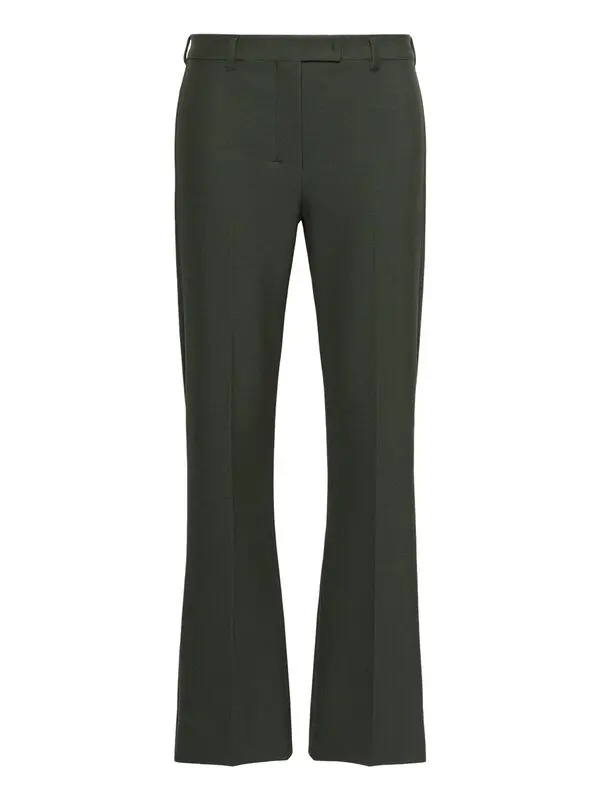 Max Mara Cotton-blend Flared Trousers - Green