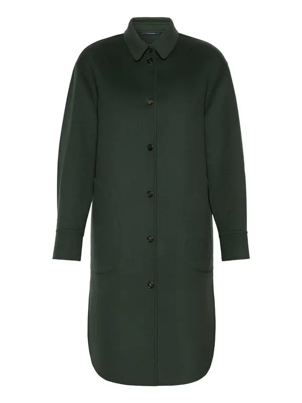 Max Mara Virgin Wool Single-breasted Coat - Green