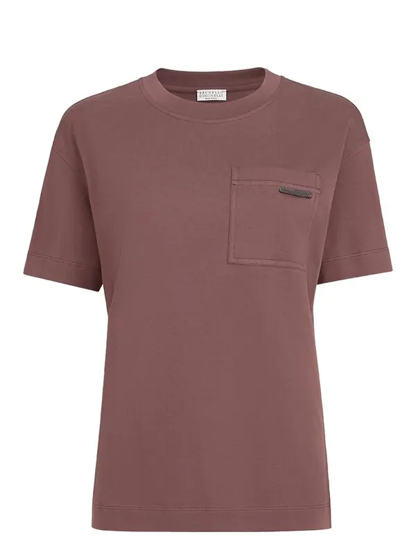Brunello Cucinelli Cotton Patch Pocket T-shirt - Purple