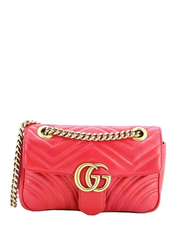Gucci Gg Marmont Matelassé Leather Mini Crossbody Bag - Red