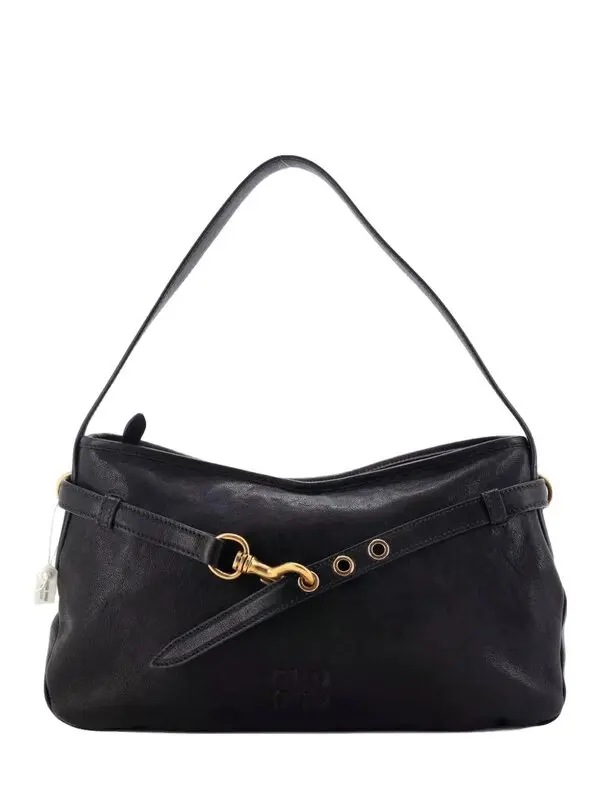 Miu Miu Leather Hobo Bag - Black