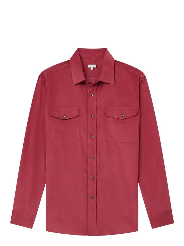 Caruso Cotton-corduroy Shirt - Red