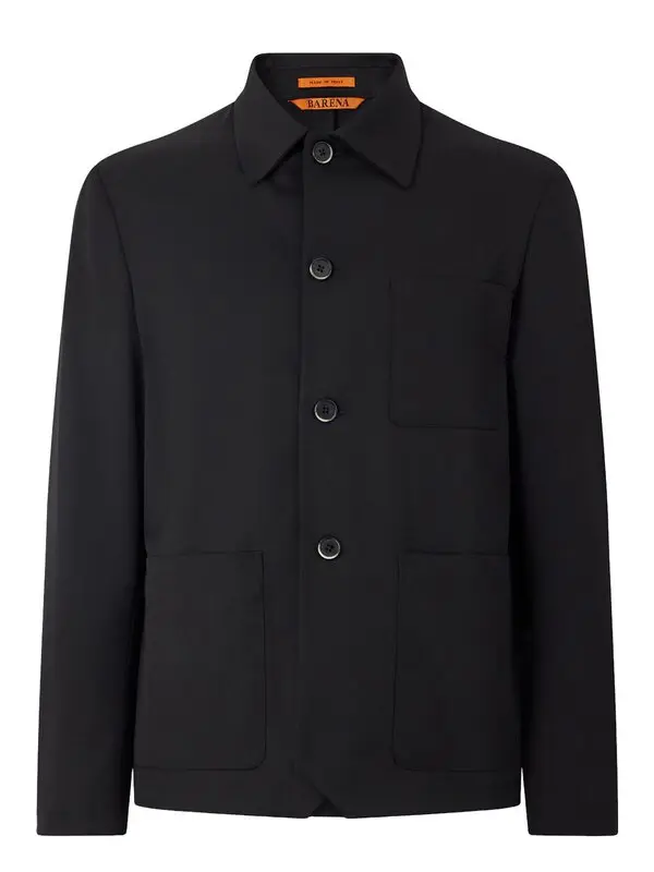 Barena Venezia Wool-blend Gabardine Overshirt - Black