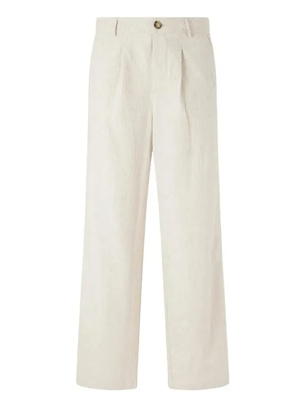Oliver Peoples Cotton And Linen-blend Drawstring Trousers - Neutrals