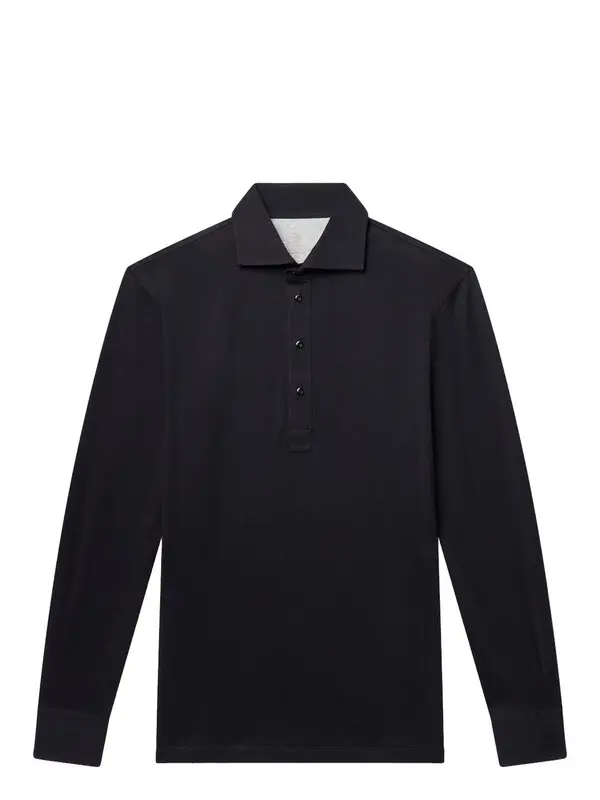 Brunello Cucinelli Cotton Polo Shirt - Black