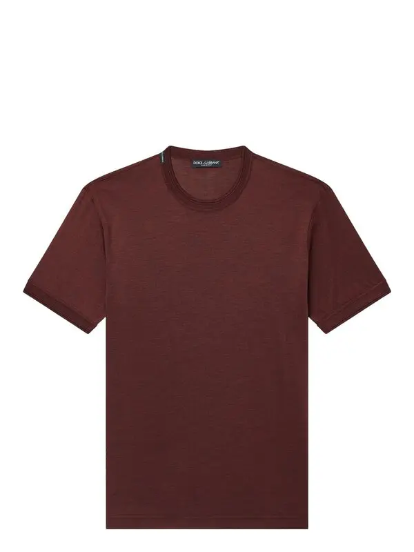 Dolce & Gabbana Silk-jersey T-shirt - Red