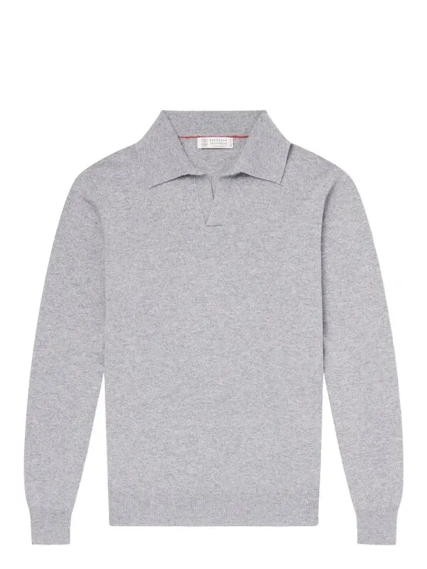 Brunello Cucinelli Cashmere Polo Shirt - Gray