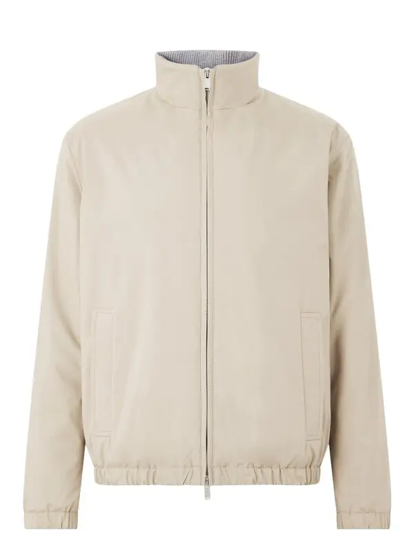 LARDINI Zip-up Shell Bomber Jacket - Neutrals