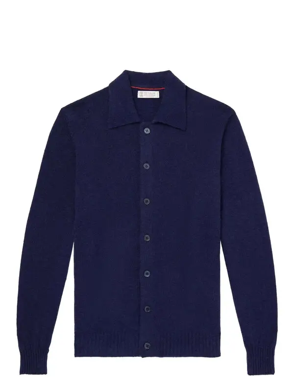 Brunello Cucinelli Alpaca-blend Cardigan - Navy
