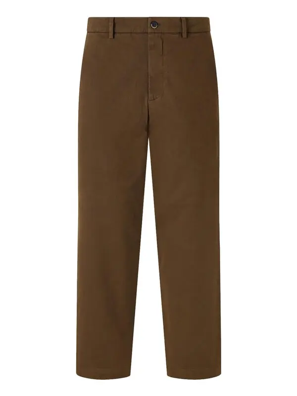 Barena Venezia Straight-leg Cotton-blend Gabardine Trousers - Brown