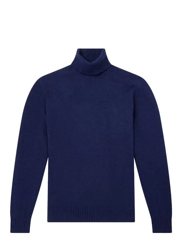 Brunello Cucinelli Alpaca-blend Rollneck Sweater - Blue