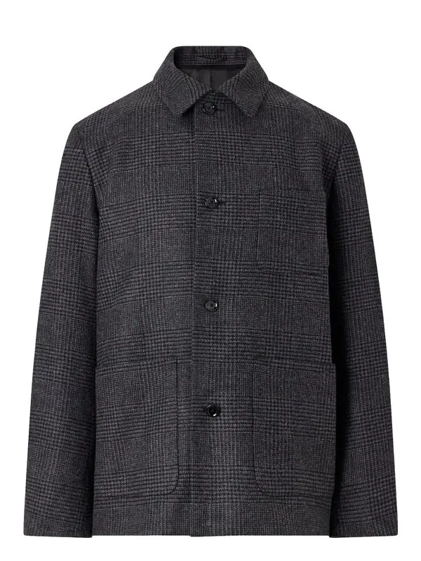 LARDINI Prince Of Wales Wool And Cashmere-blend Jacket - Gray