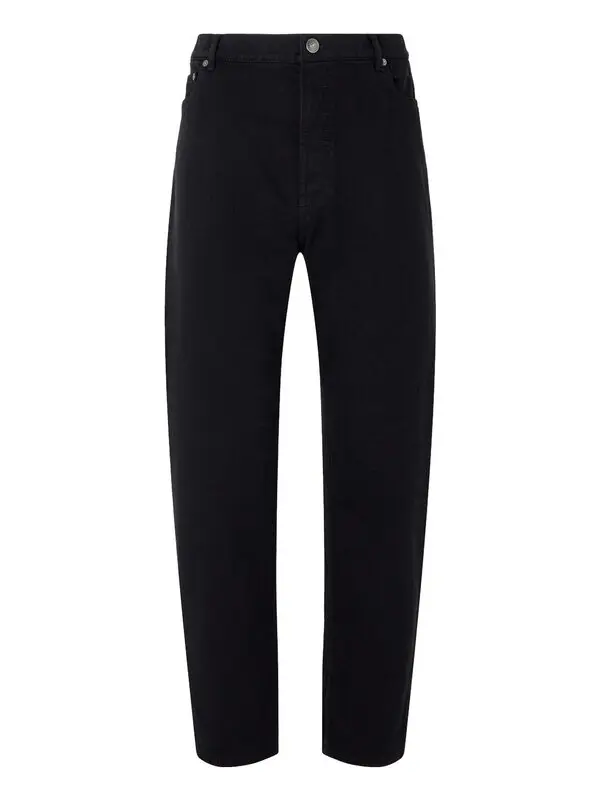 Brunello Cucinelli Slim-fit Straight-leg Logo-embroidered Jeans - Black