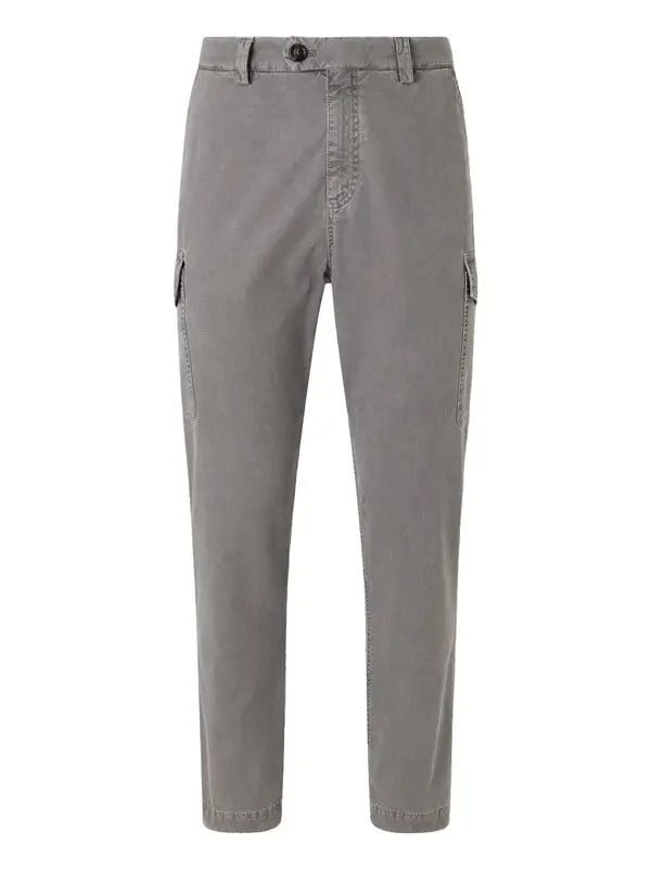 Brunello Cucinelli Slim-fit Tapered Cotton-twill Cargo Trousers - Gray