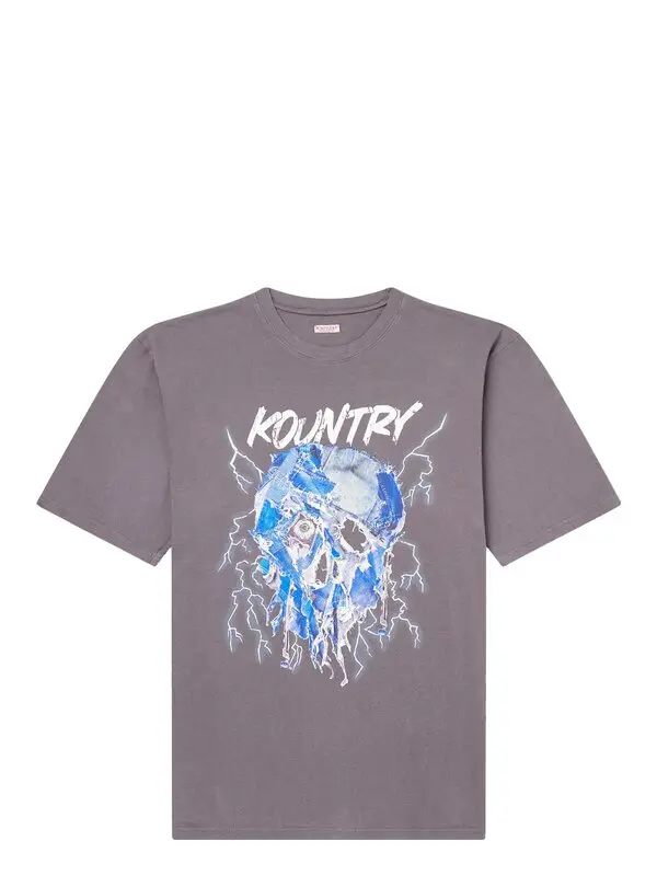Kapital Printed Cotton-jersey T-shirt - Gray