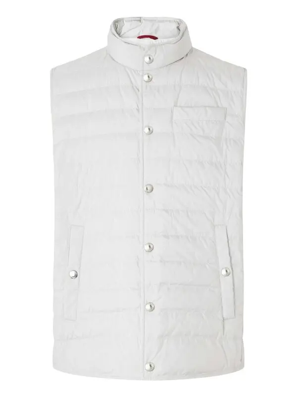 Brunello Cucinelli Quilted Shell Down Gilet - Cream