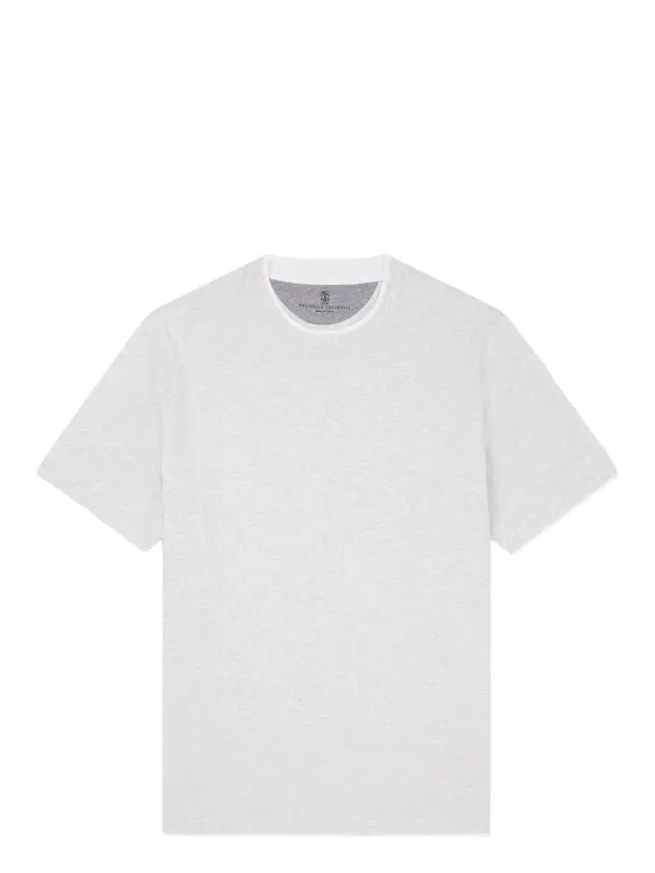 Brunello Cucinelli Layered Cotton-jersey T-shirt - Gray