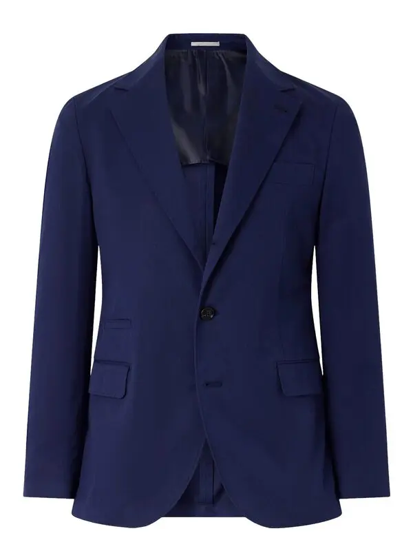 Brunello Cucinelli Single-breasted Cotton-blend Suit Jacket - Blue