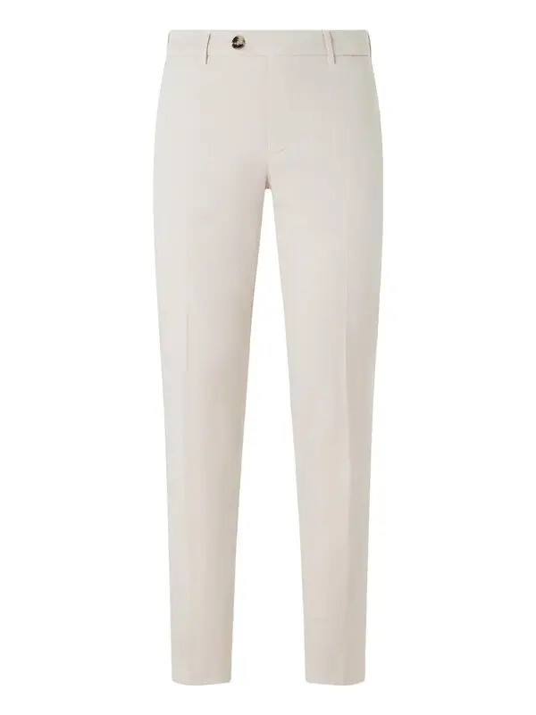 Brunello Cucinelli Straight-leg Stretch-cotton Twill Trousers - Neutrals