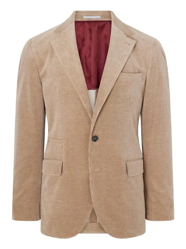 Brunello Cucinelli Cotton-blend Corduroy Blazer - Brown