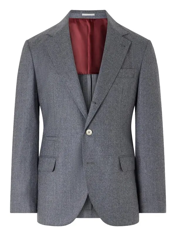 Brunello Cucinelli Virgin Wool Suit Jacket - Gray