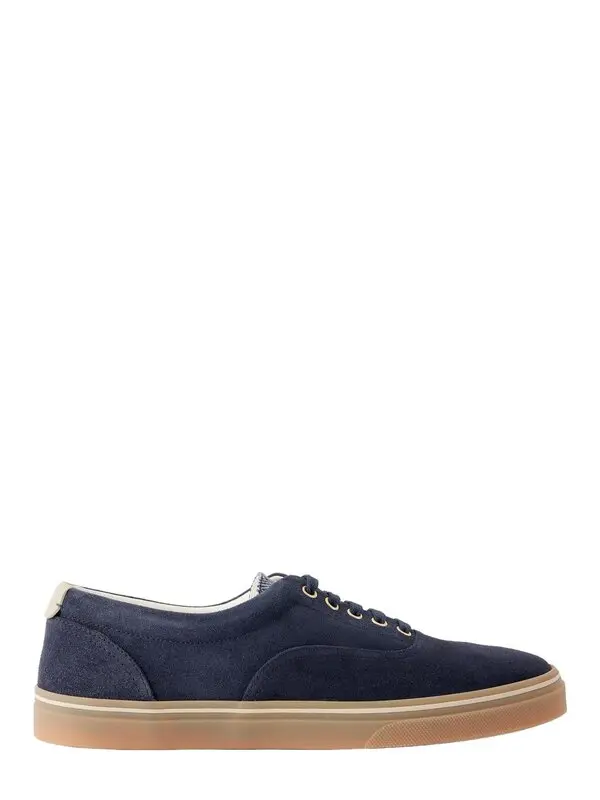 Brunello Cucinelli Suede Low Top Sneakers - Blue