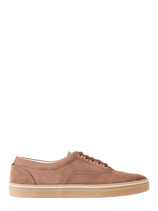 Brunello Cucinelli Suede Lace-up Sneakers - Brown