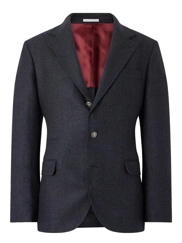 Brunello Cucinelli Virgin Wool Suit Jacket - Black