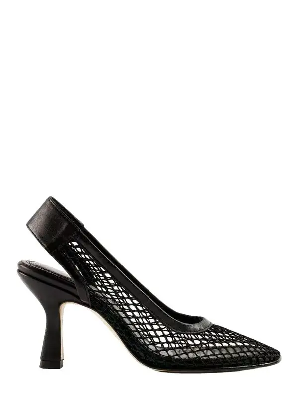 SOULIERS MARTINEZ Beatriz Mesh Slingback Pumps - Black