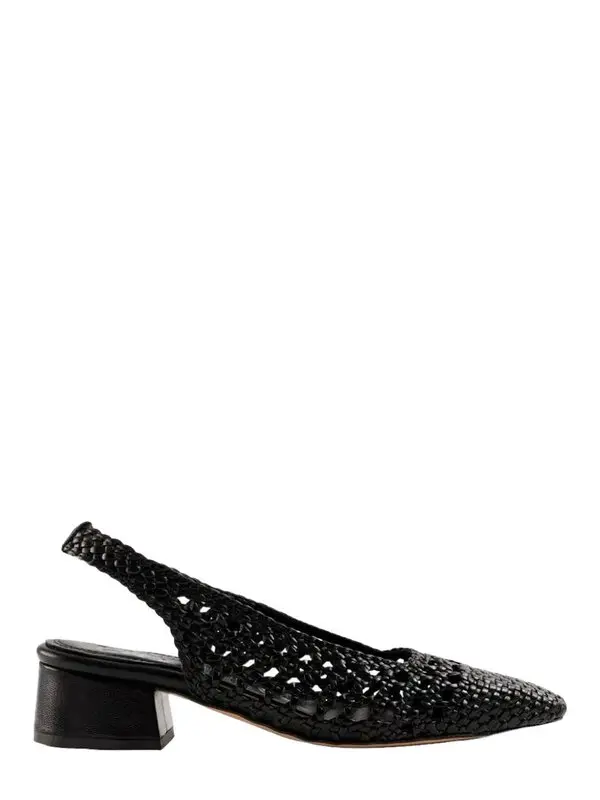SOULIERS MARTINEZ Woven Slingback Pumps - Black